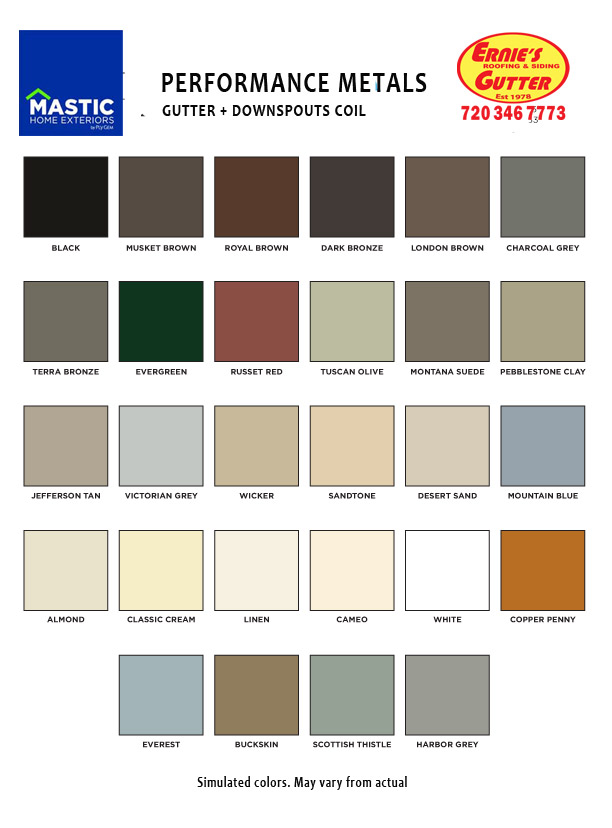 GUTTER COLORS - Roofing Siding Gutter | Denver CO